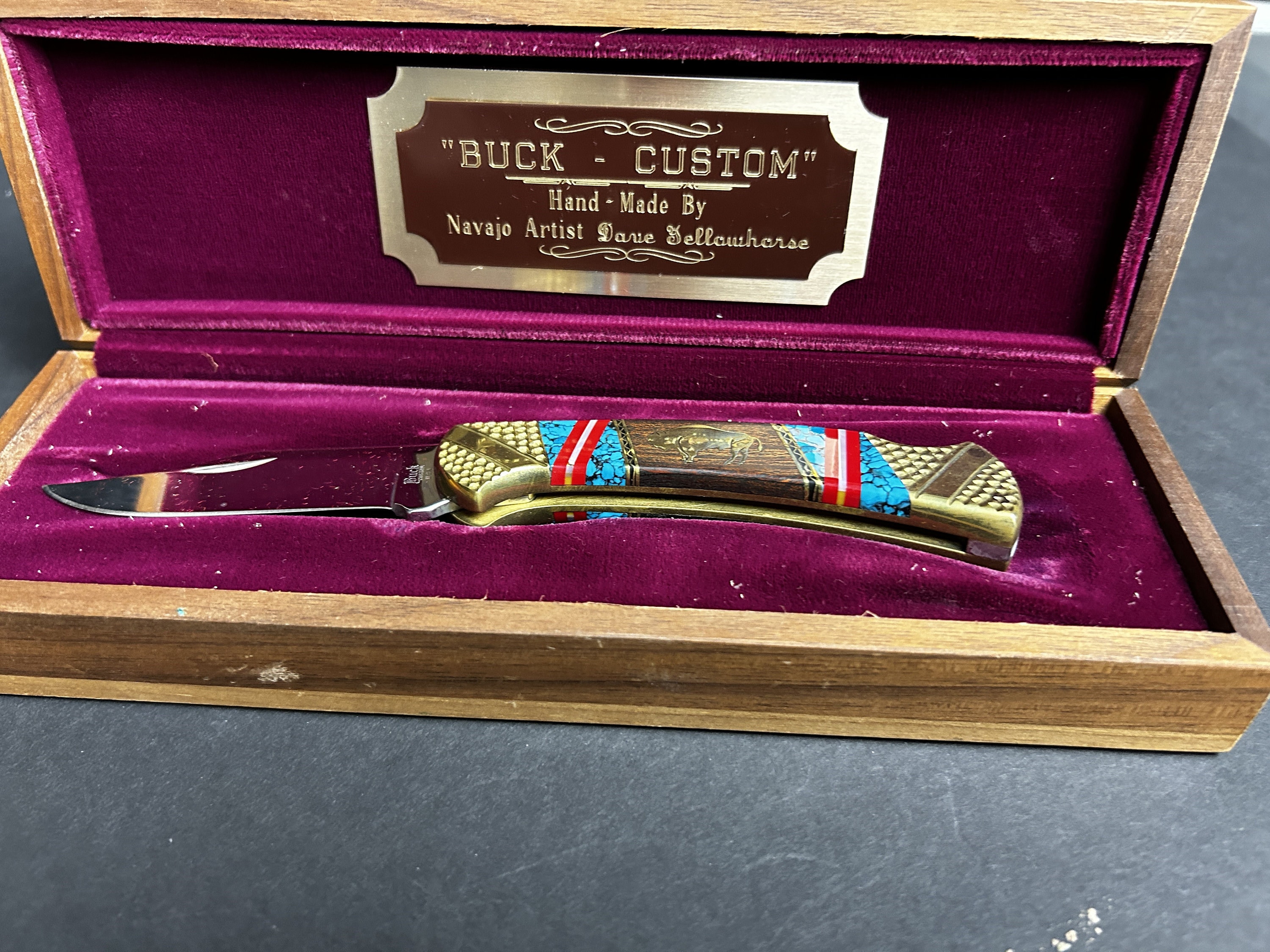 Navajo Artist David Yellowhorse Custom Buffalo Buck Model 112 Knife - Etsy