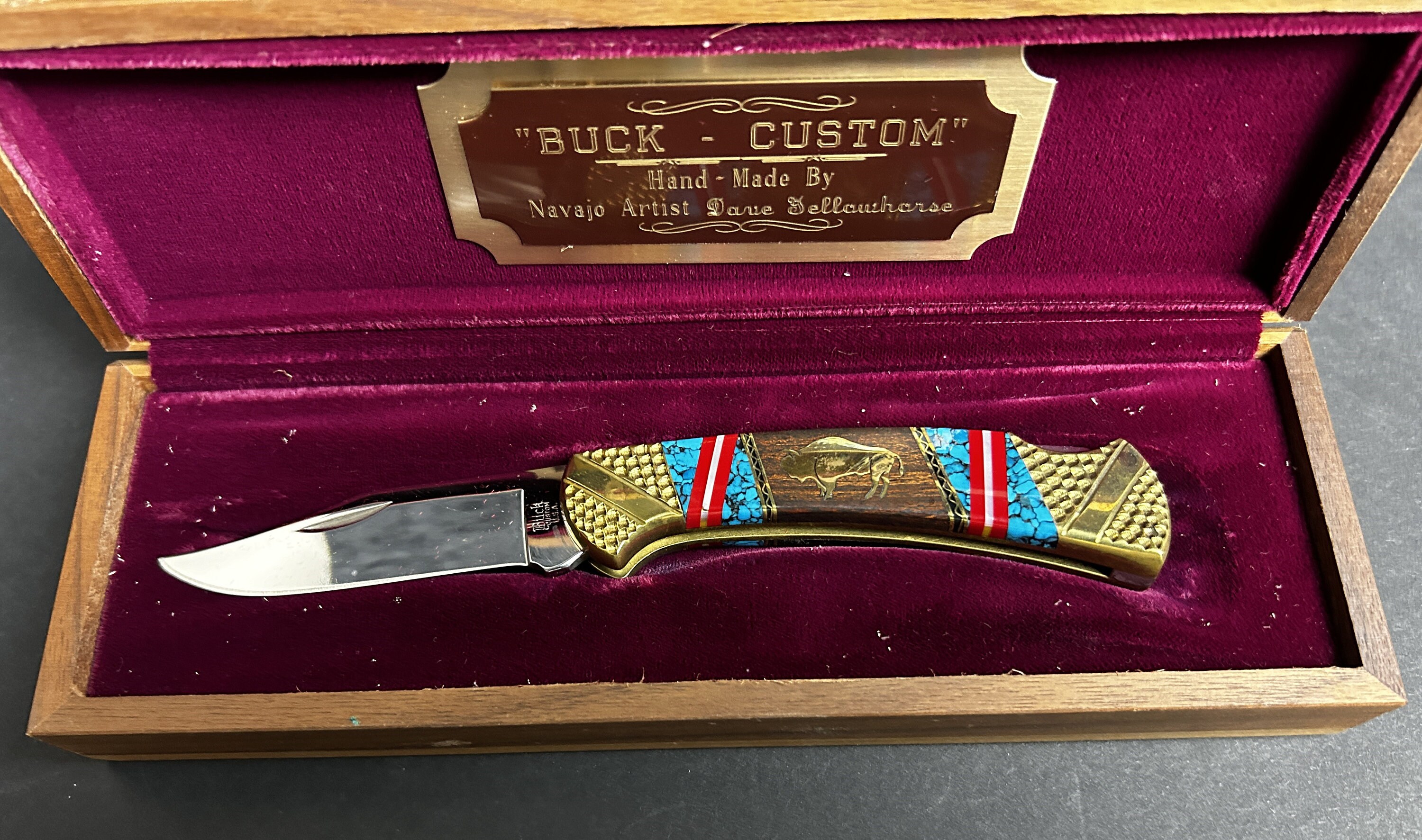 Navajo Artist David Yellowhorse Custom Buffalo Buck Model 112 Knife - Etsy