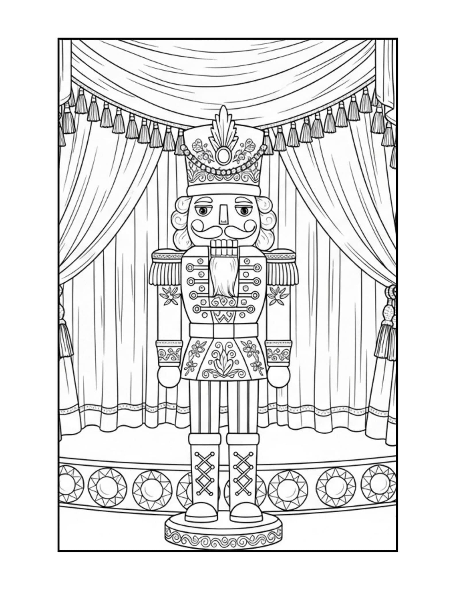 Nutcracker Ballet Coloring Pages, 30 Christmas Line Art Sheets (PDF ...