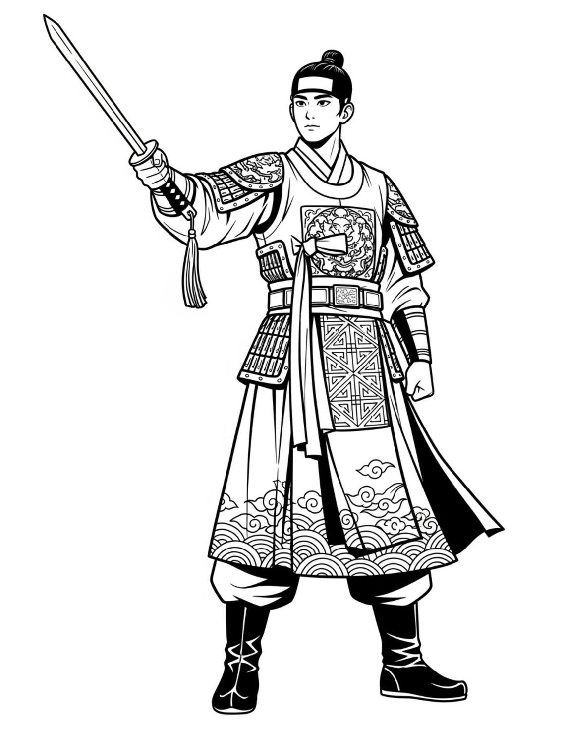 Korean Hanbok Coloring Book: 26 Unique Art Pages (PDF/PNG Download) - Etsy
