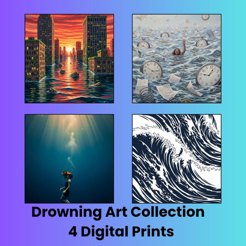 Drowning Artwork - Etsy