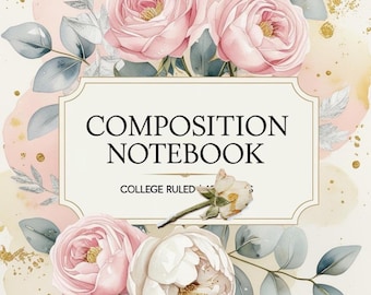 Watercolor Floral Composition Notebook - 46 Printable Pages, College ...