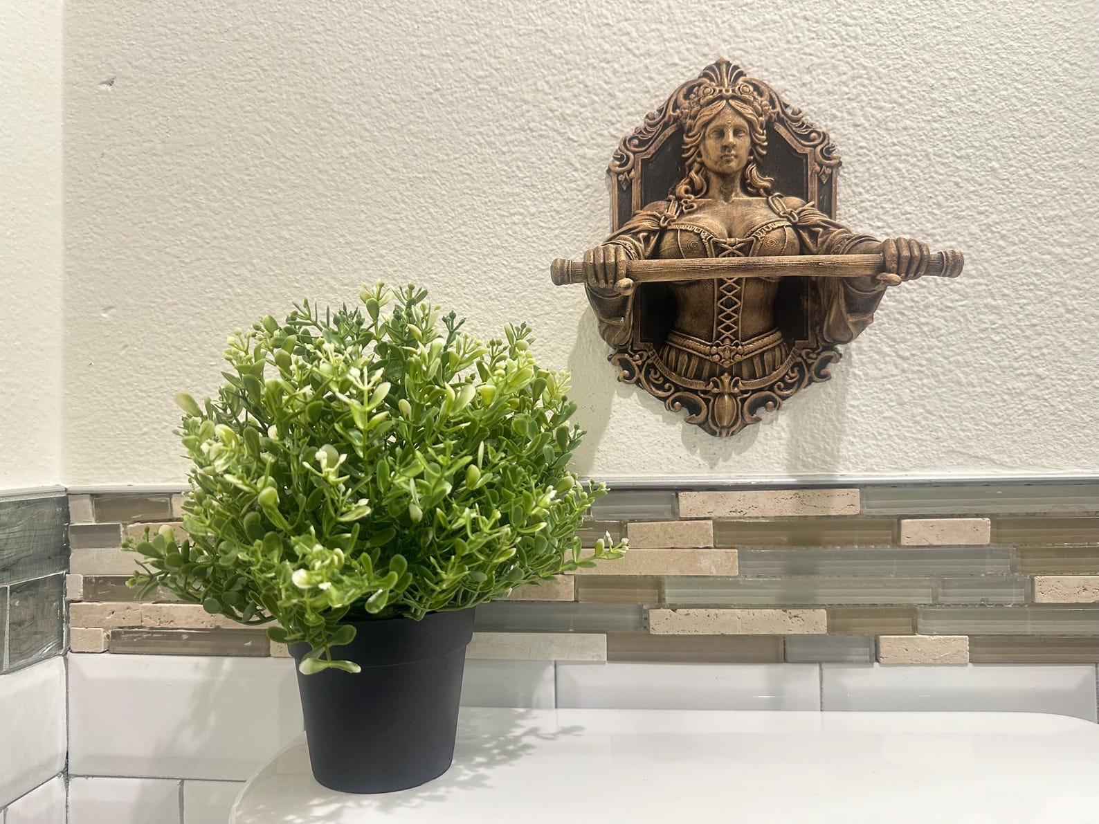 Classical Maiden Goddess Hand Towel Holder - Antique Roman Bathroom ...