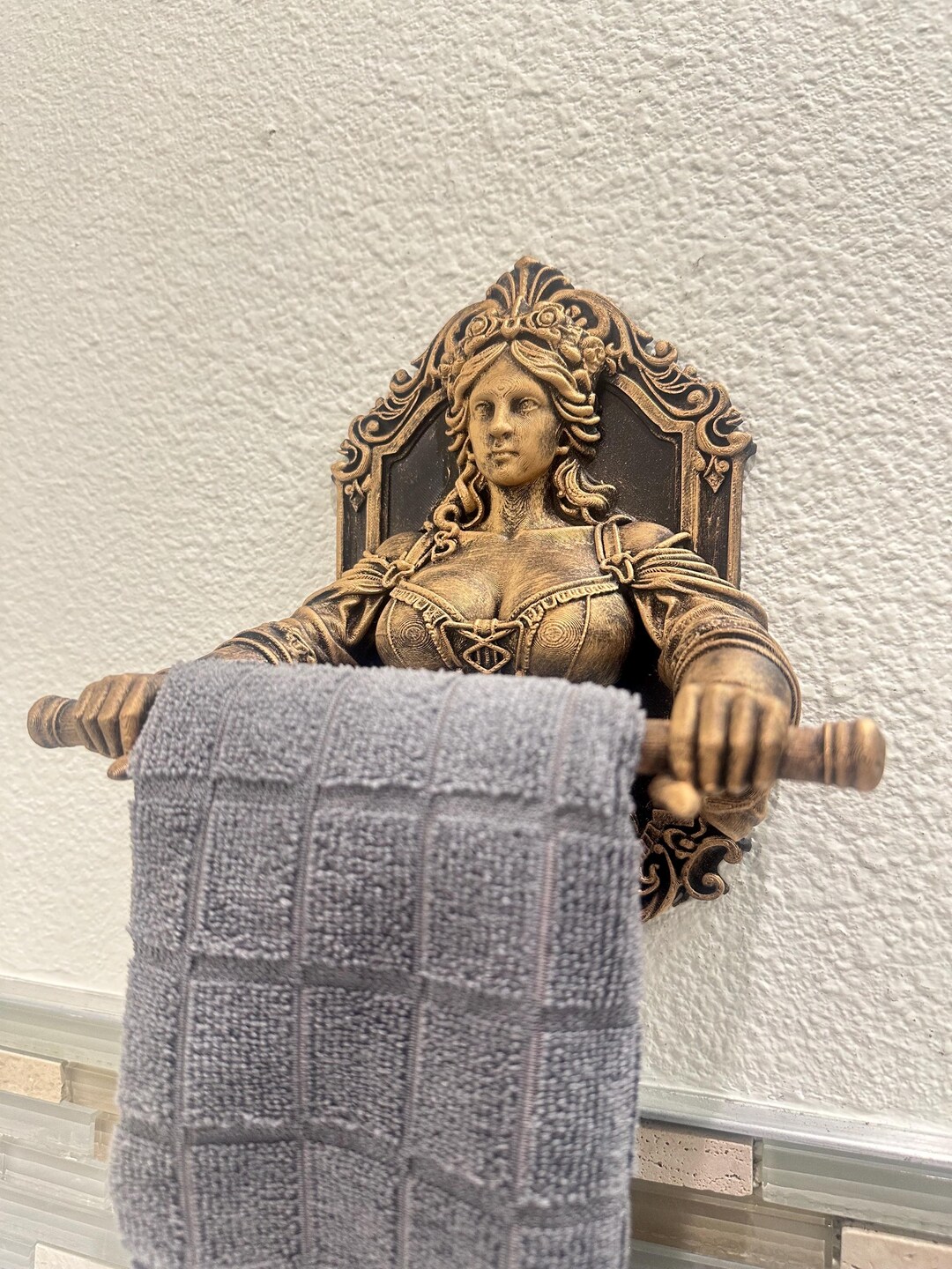 Classical Maiden Goddess Hand Towel Holder - Antique Roman Bathroom ...