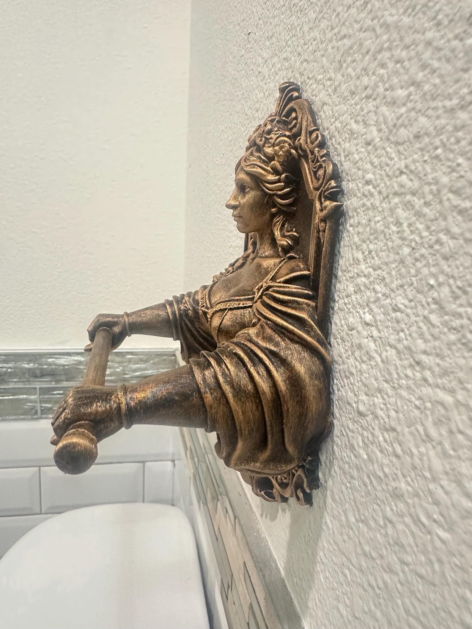 Classical Maiden Goddess Hand Towel Holder - Antique Roman Bathroom ...