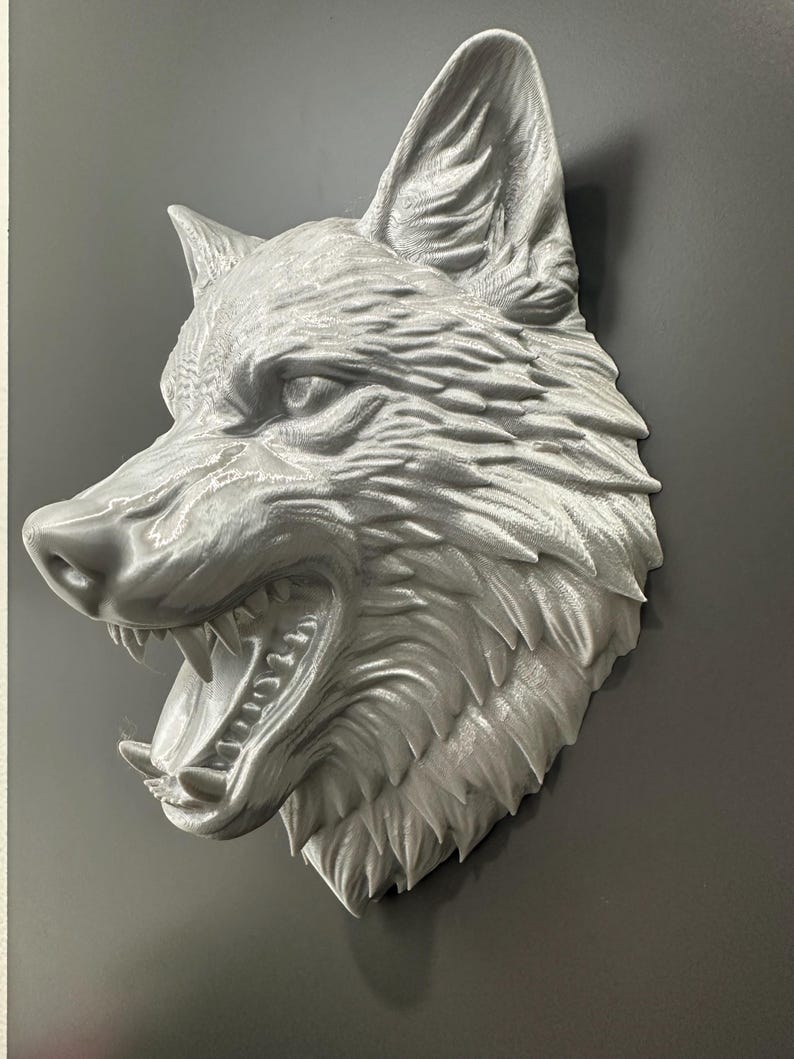 Fierce Wolf Head Wall Mount Plaque - Rustic Cabin Decor - Man Cave Wall ...