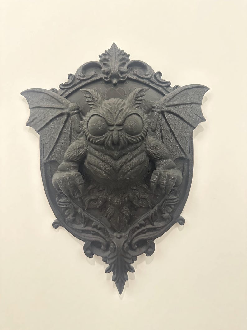 Gothic Mothman Wall Plaque - Dark Fantasy Wall Decor - Cryptid ...