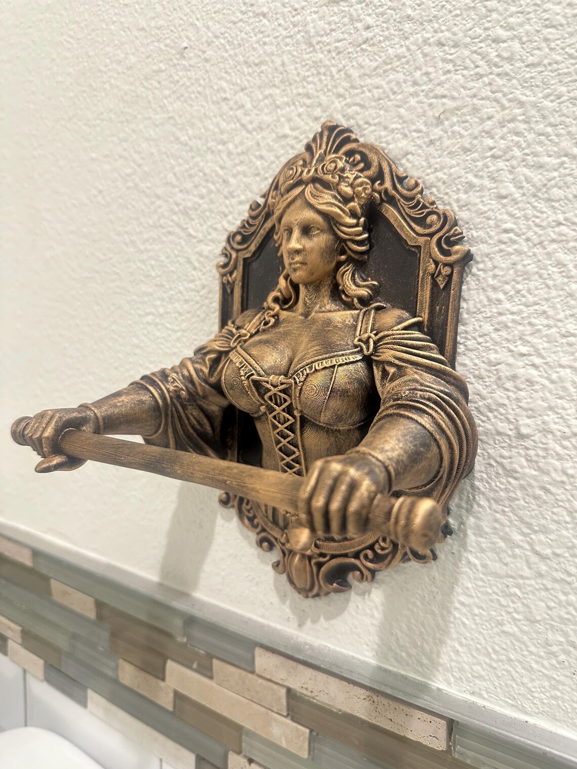 Classical Maiden Goddess Hand Towel Holder - Antique Roman Bathroom ...