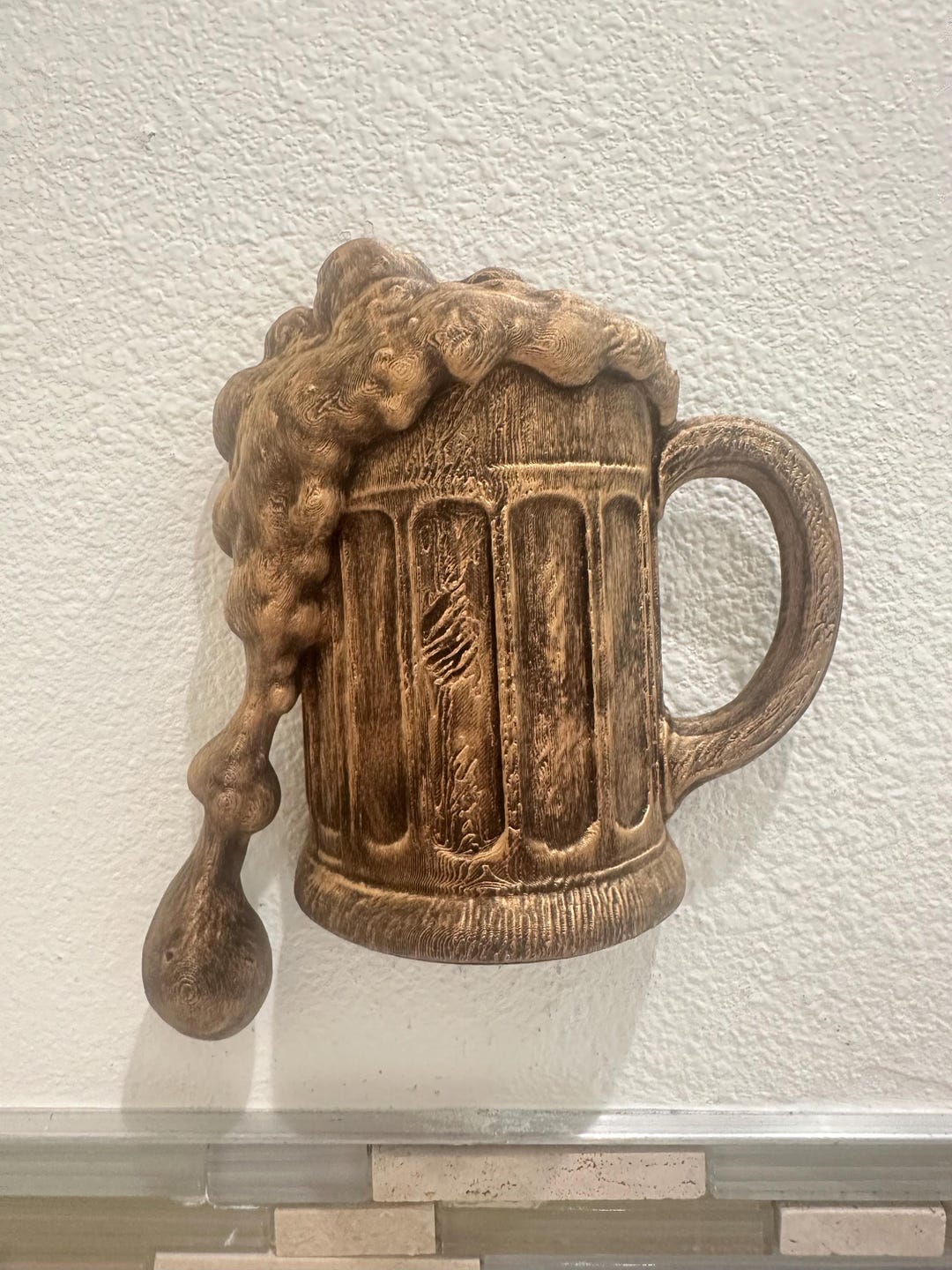 Spilling Beer Mug Wall Sculpture - 3d Bar Decor - Unique Man Cave Wall ...