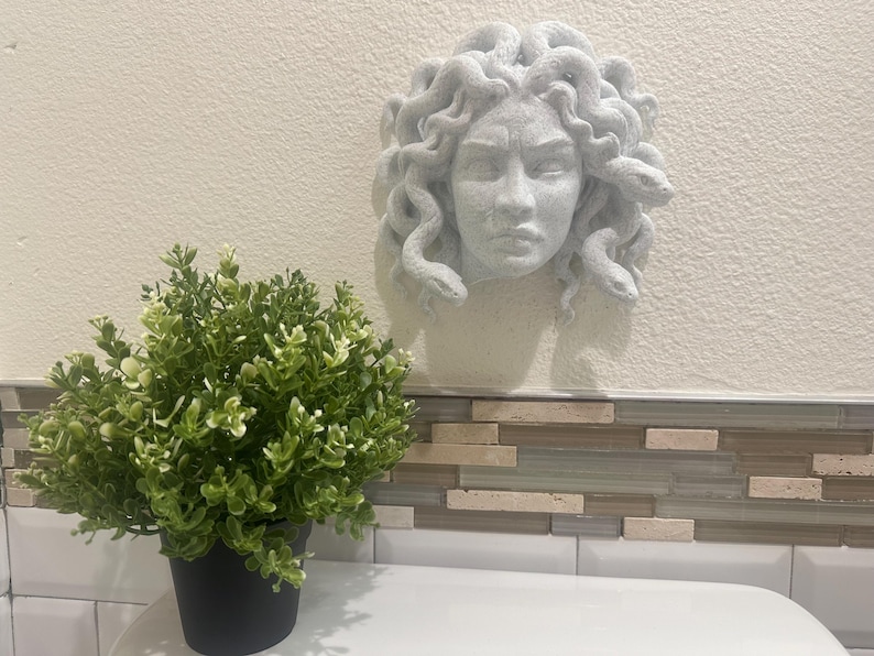 Medusa Head of Snakes Wall Sculpture - Greek Mythology Stone Look Wall ...