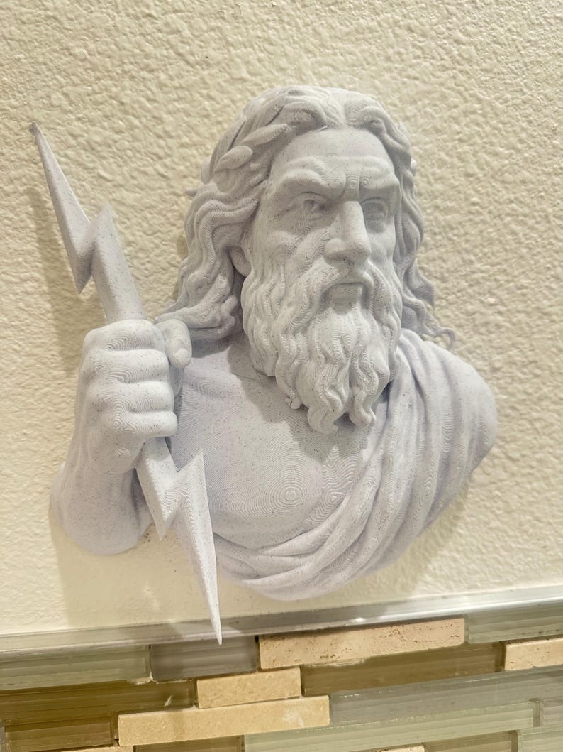 Zeus God of Thunder 9x9 Wall Art 3d Hanging Sculpture Home Decor ...