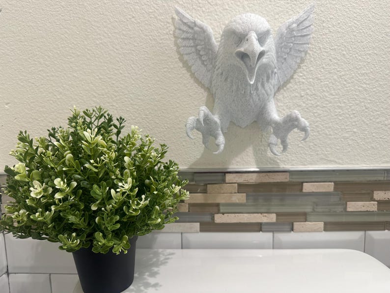 Bald Eagle Wall Sculpture - Animal Head Decor - Patriotic Modern Wall ...