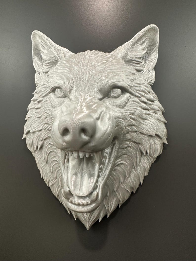 Fierce Wolf Head Wall Mount Plaque - Rustic Cabin Decor - Man Cave Wall ...