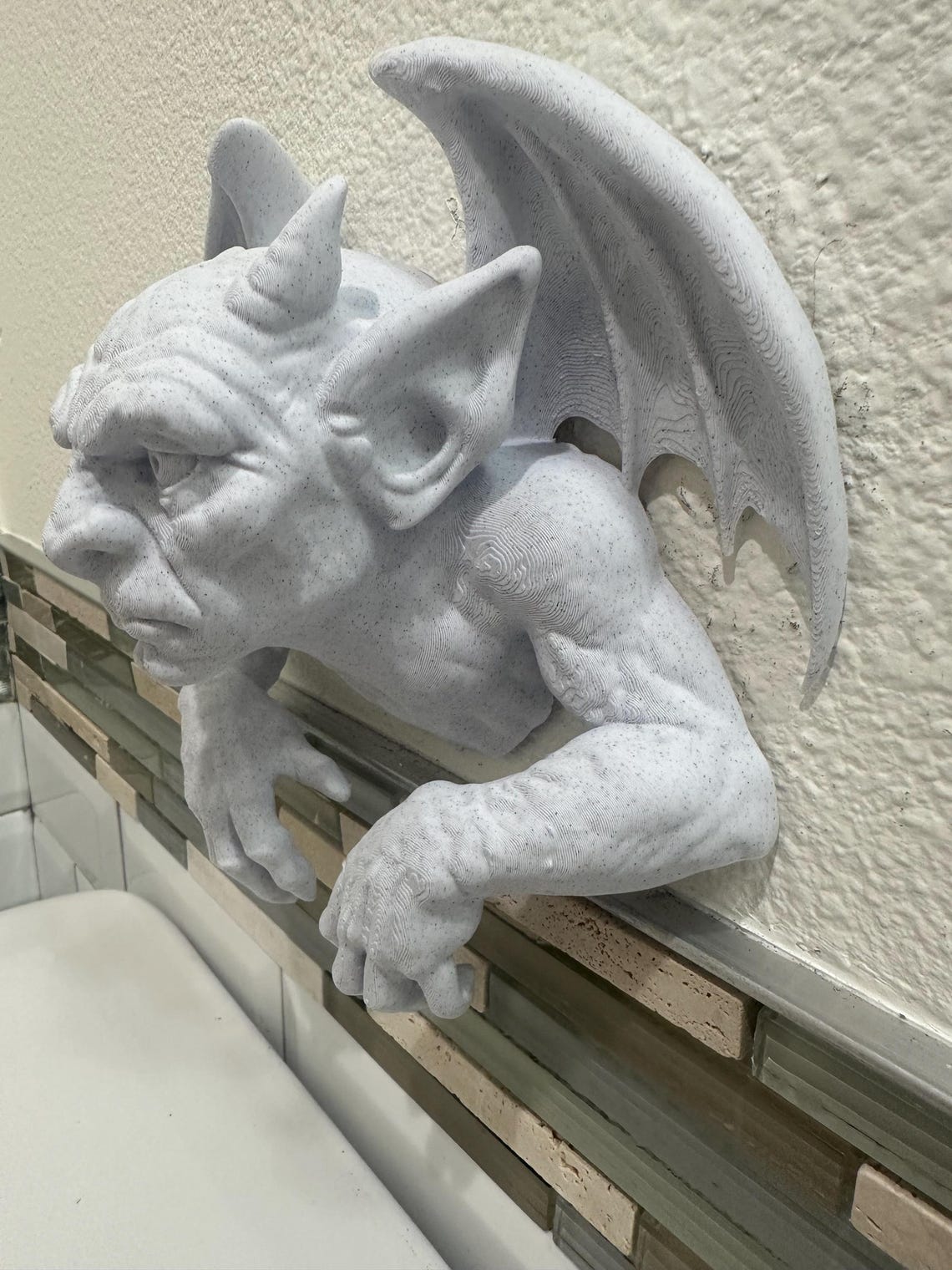Gargoyle Wall Mount Hanging Sculpture 8x8x4 - Fantasty Creature Gothic ...