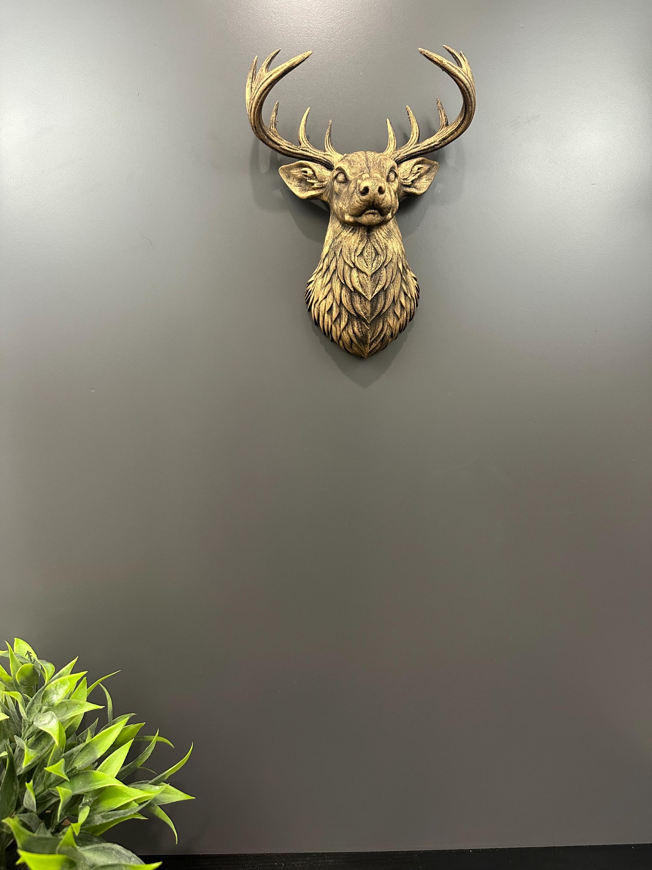 Rustic Deer Head Wall Decor - Stag Mount - Lodge Cabin Wall Art ...