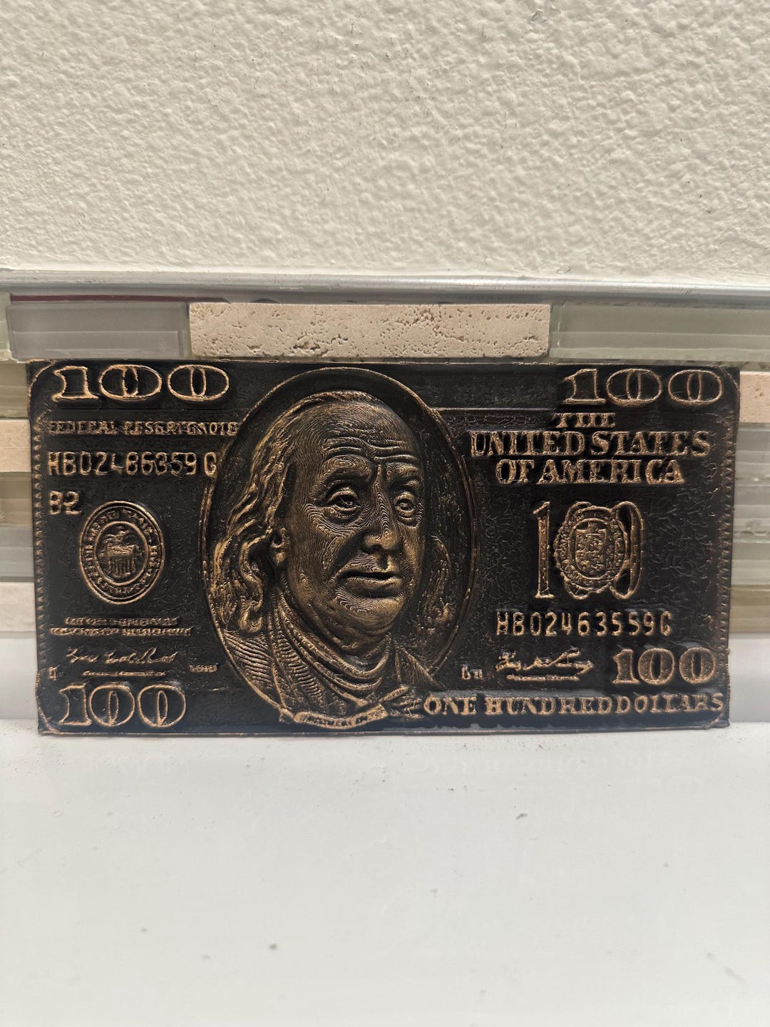 Hand Painted 100 Dollar Bill Benjamin Franklin 8” X 4” - Money Home ...