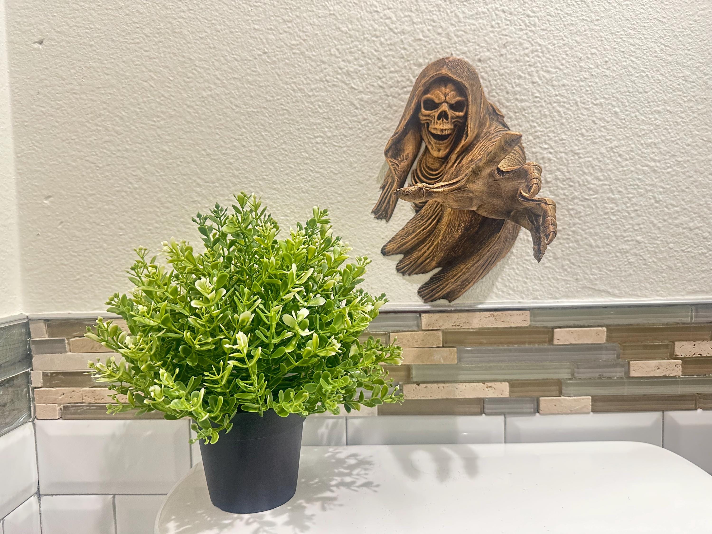 Hand Painted Grim Reaper Wall Mount - Skeleton Hand Gothic Horror Wall ...