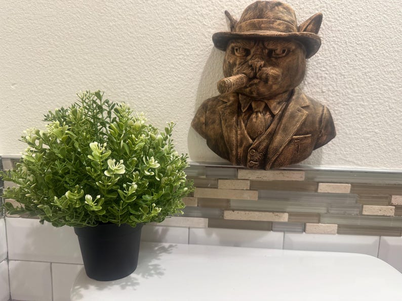 Mob Boss Cat With Cigar Wall Sculpture - Gangster Cat Wall Art ...