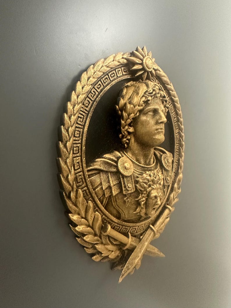 Alexander the Great Wall Medallion | Classical Greek Warrior Bust ...