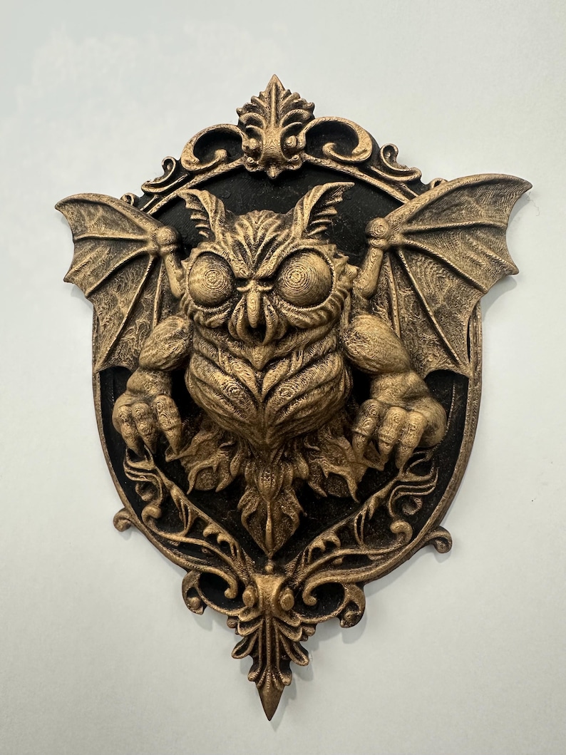 Gothic Mothman Wall Plaque - Dark Fantasy Wall Decor - Cryptid ...
