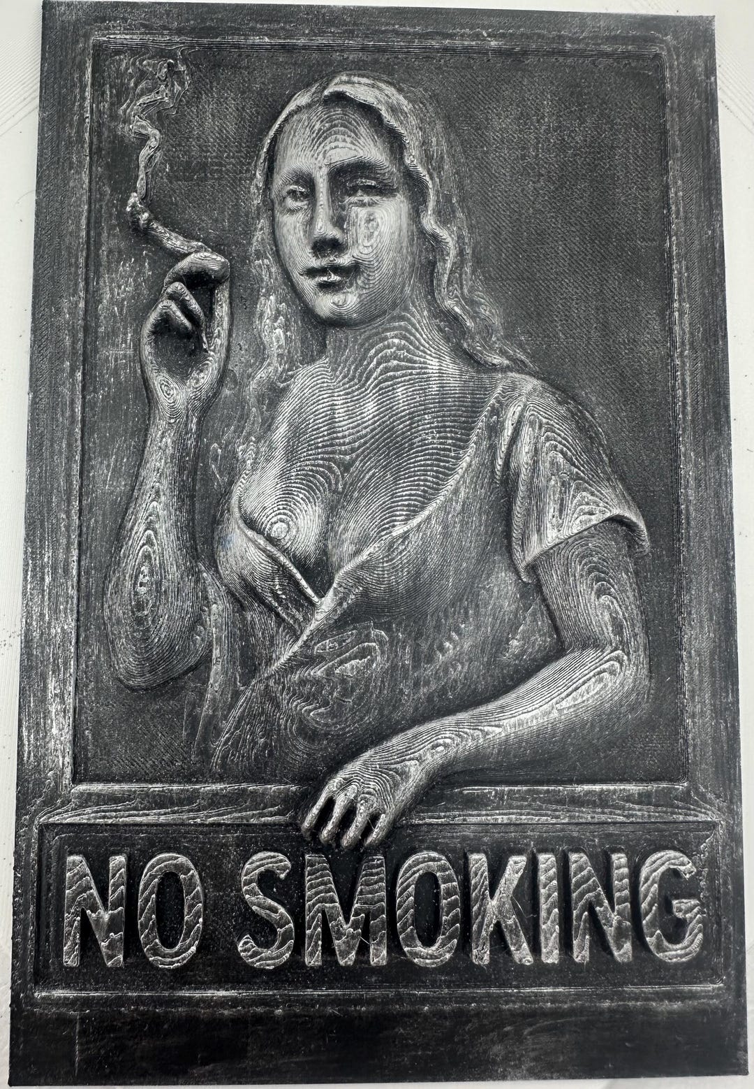 Custom Hand Painted 8” X 5” Mona Lisa No Smoking Funny Quirky Unique ...