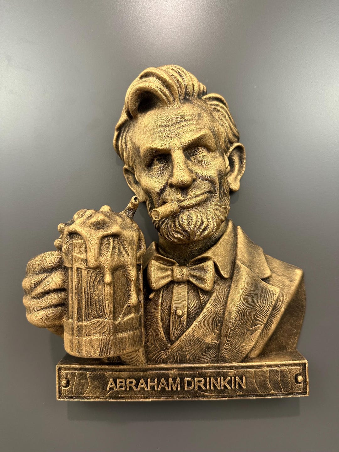 Abraham Drinkin Wall Decor - Funny Abe Lincoln Bar Art - Rustic Beer ...