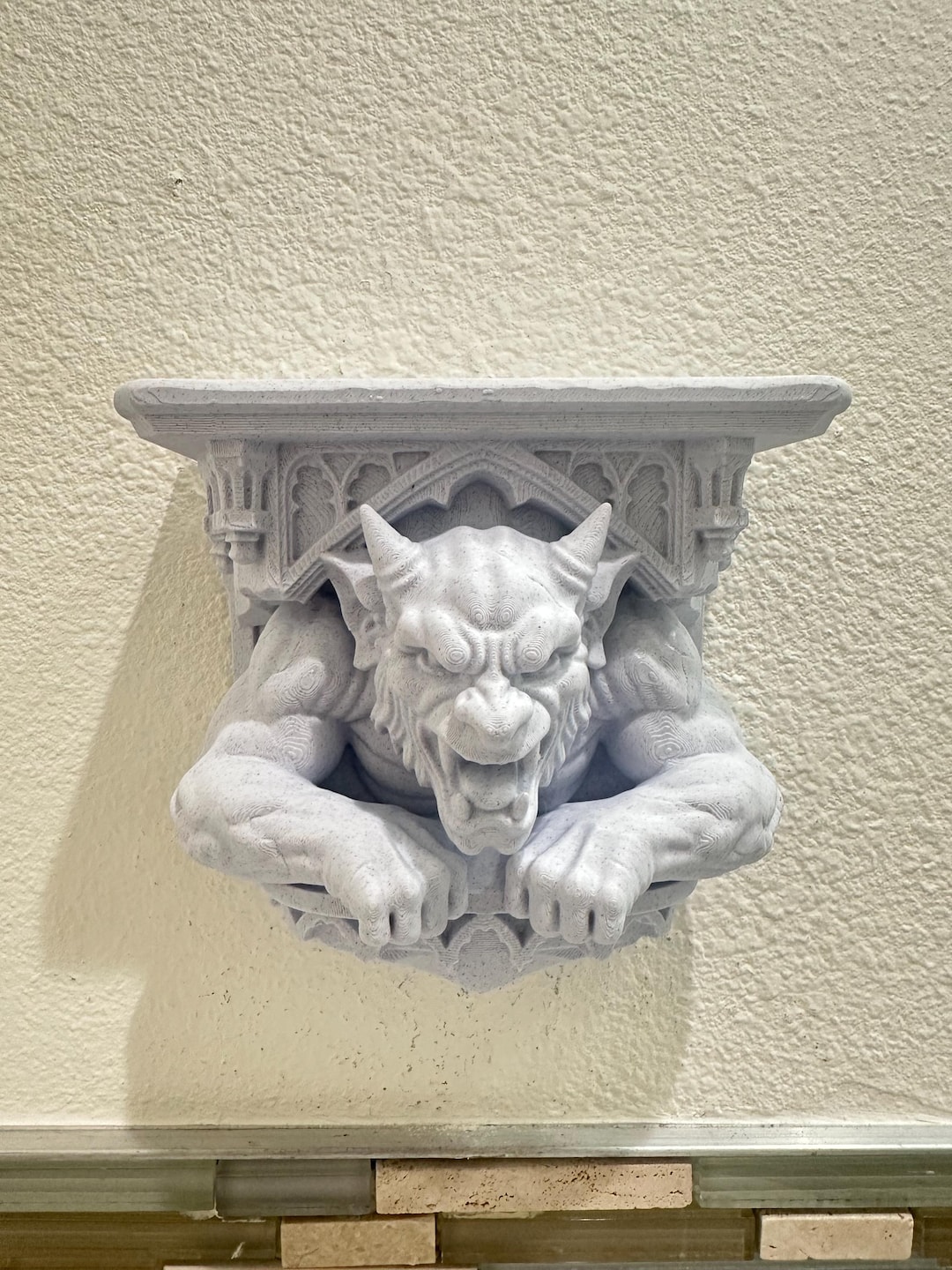 Gothic Bell Tower Gargoyle Wall Shelf - Medieval Cathedral Gargoyle ...