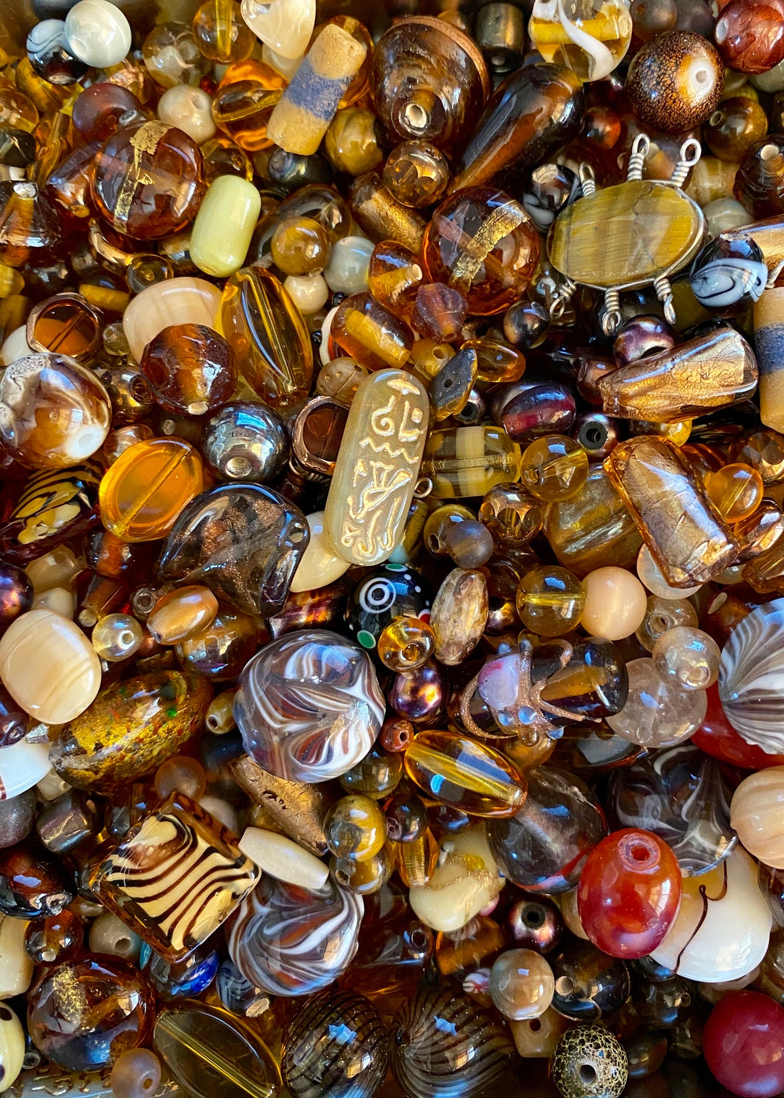 GLASS MIX Beads Upcycled and New 120 Grams (1/4 Pound) Bead Mix in ...