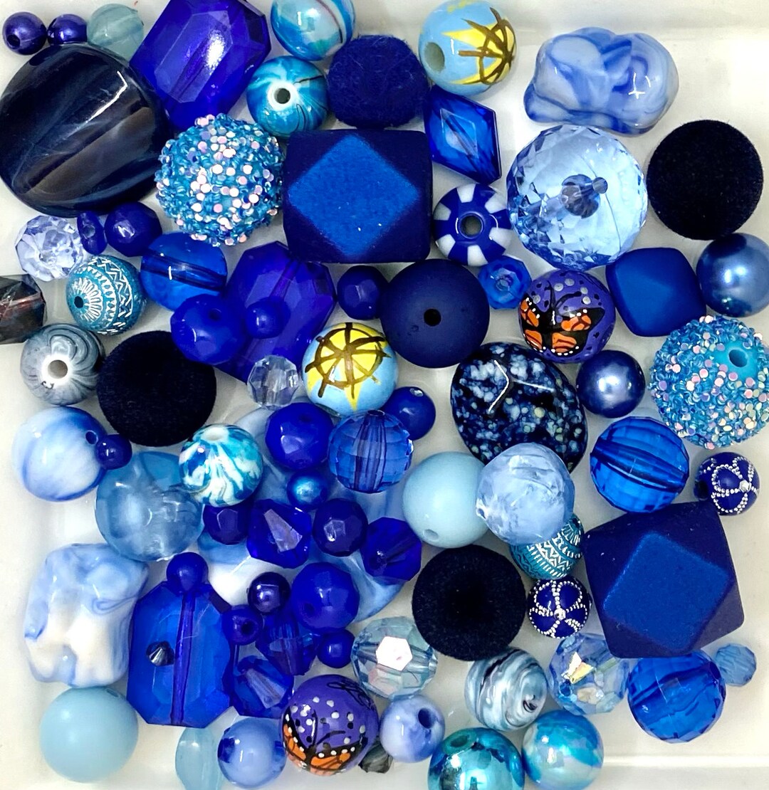 ACRYLIC, Resin, Plastic, Textile MIX Beads 120 Grams (1/4 Pound ...