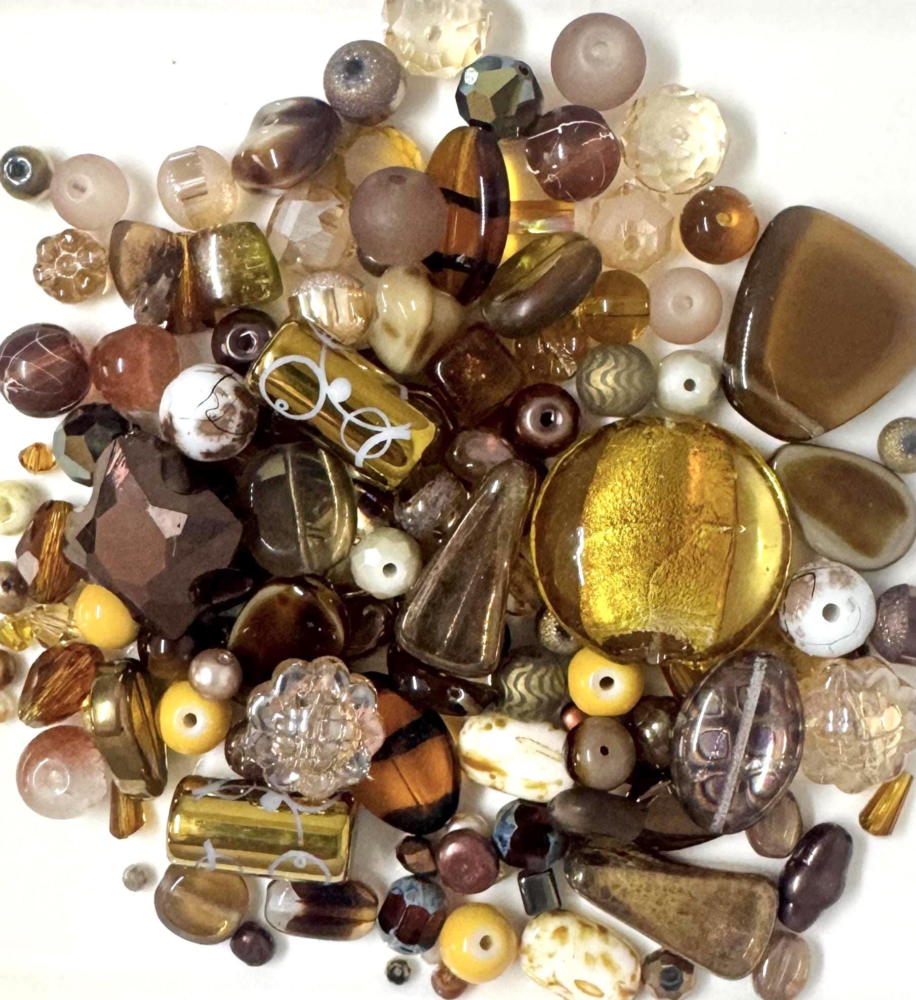 GLASS MIX Beads Upcycled and New 120 Grams (1/4 Pound) Bead Mix in ...