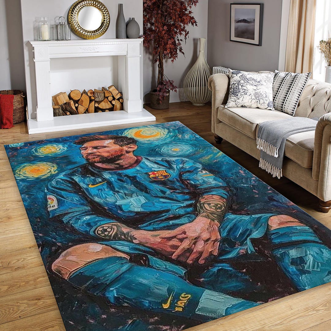Lionel Messi Rug, Barca Rug, Football Team Rug, Soccer Rug, Champions ...
