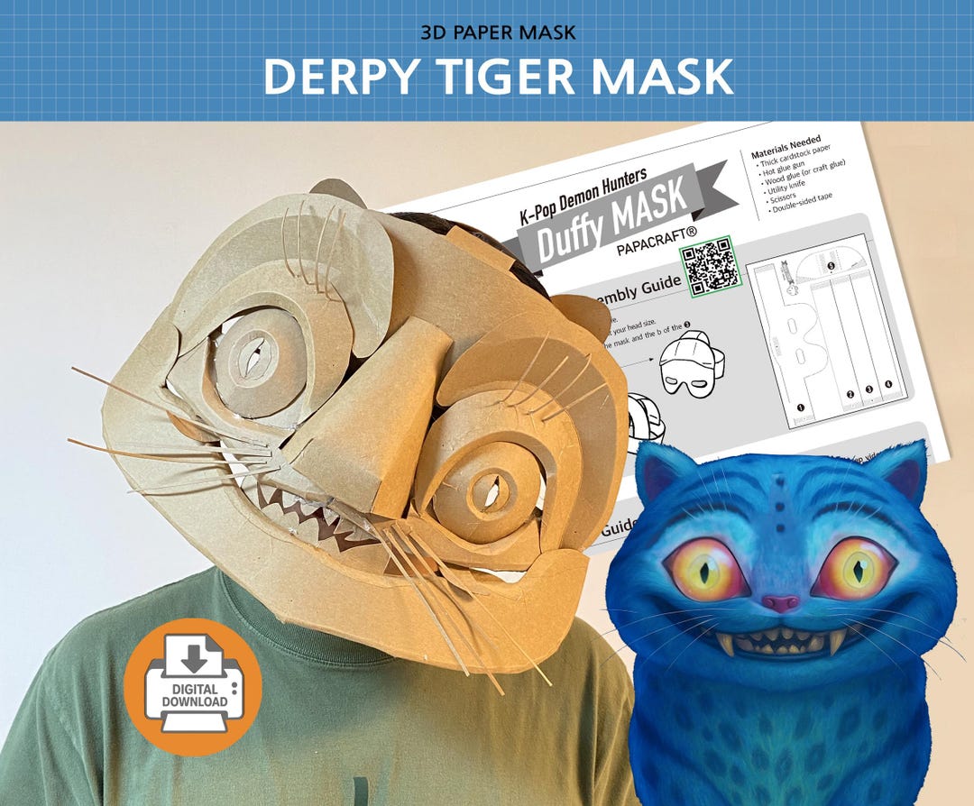 Tiger Mask | Demon Hunters Tiger | Derpy Mask | 3D Paper Mask ...
