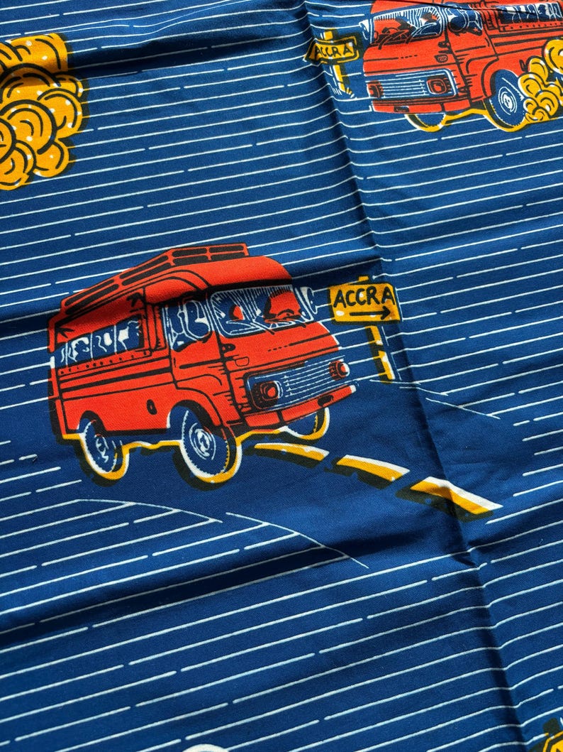 72" X 45" Accra Bus Wax Print Fabric SUPER MICHSTAR - Etsy