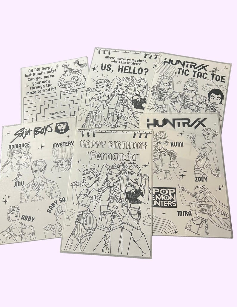 K-pop Demon Hunters Coloring Sheets - Etsy