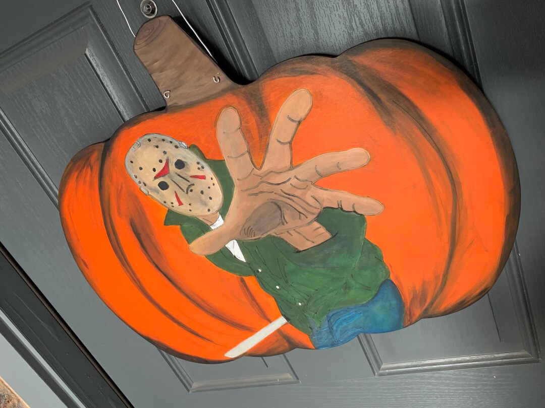Hand Painted Jason Pumpkin: Horror Movie Decor - Etsy
