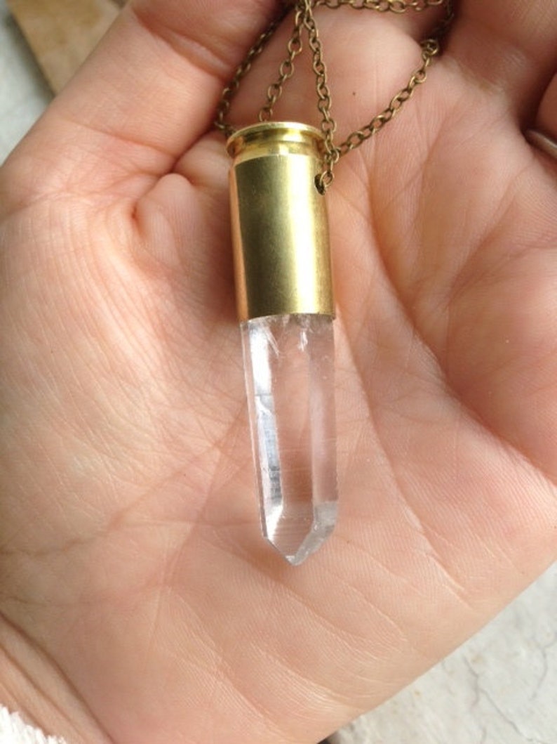 PYTHIA Quartz Crystal Bullet Necklace - Etsy