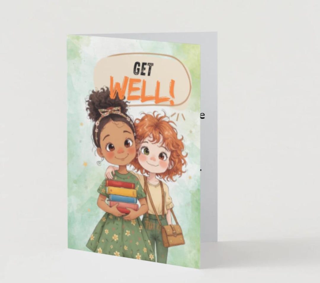 Kids Get Well Card: Illustrated Children's Friendship Card (digital ...