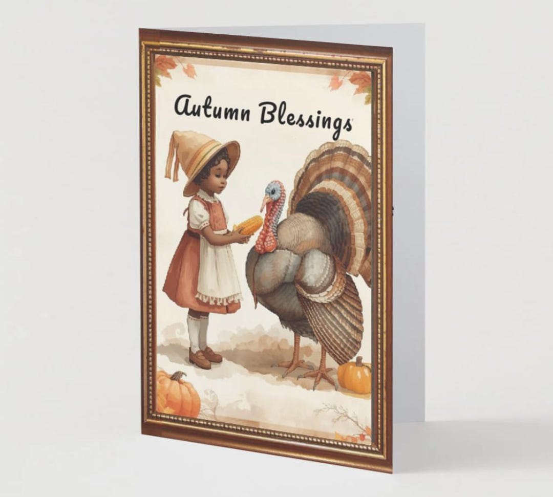 Autumn Blessing Thanksgiving Card | Fall Gratitude Greeting Card ...