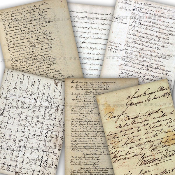 Vintage Handwriting Paper - Etsy