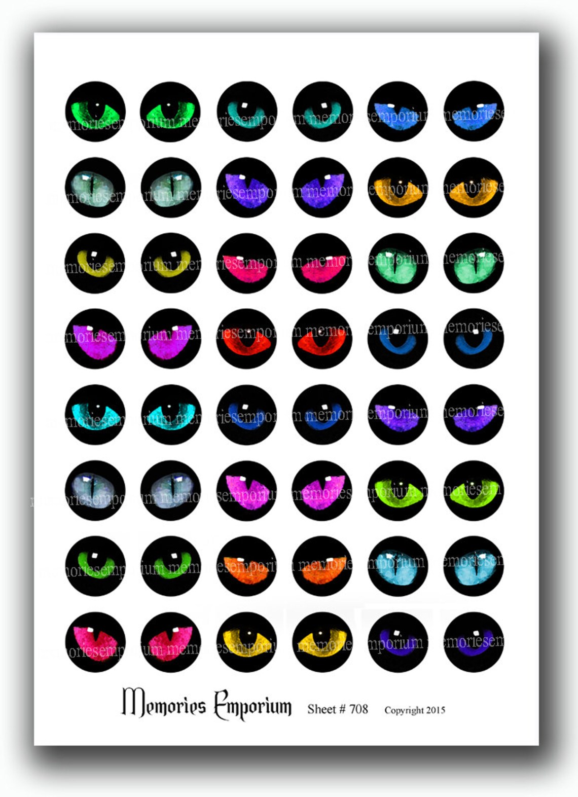 Cat Eyes Printable Digital Paper Download Animal Eyes Painted | Etsy