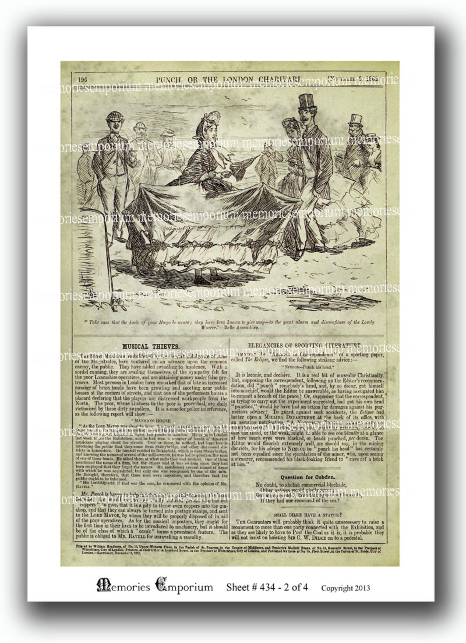 Punch Newspaper Four Old Large Repro Newsprint Pages Decoupage - Etsy