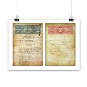 India Printable Download Old Government Documents Paper Stationery ...