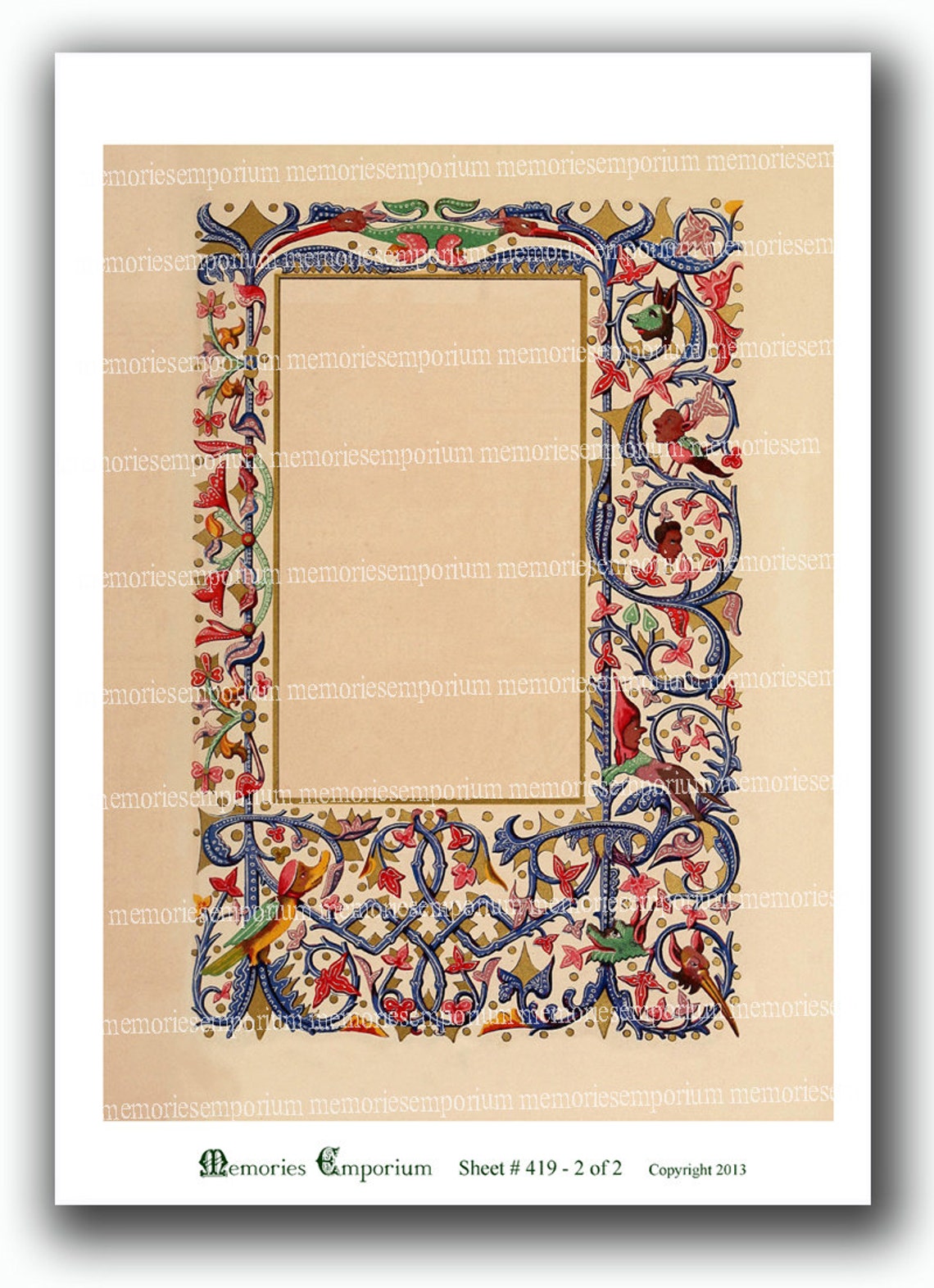 Medieval Illuminated Manuscript Pages Full Size With Borders Scrolls ...