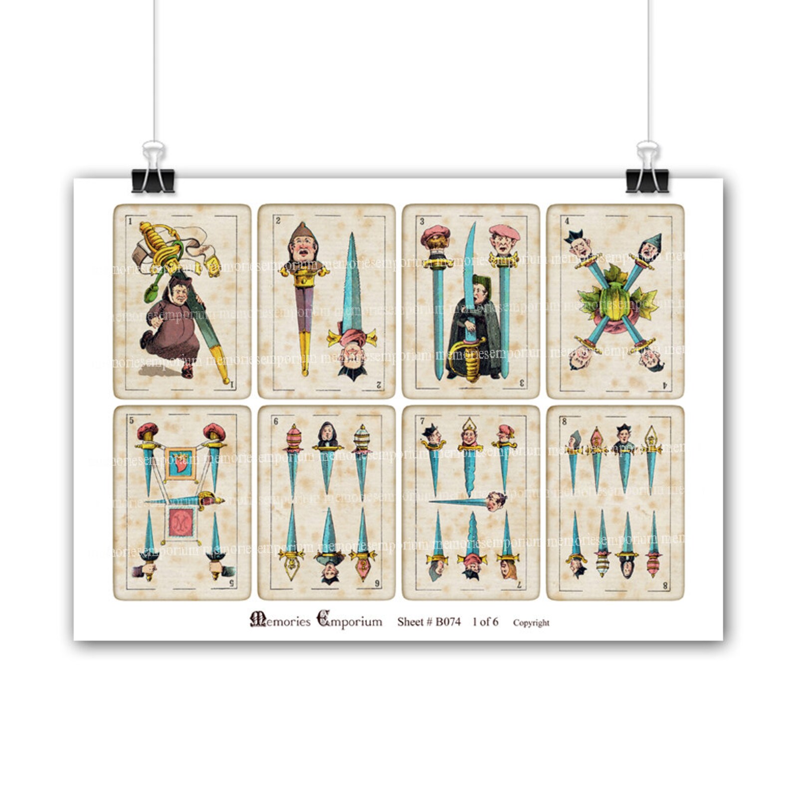 Baraja Mistica Playing Card Game Printable Download Antique Spanish ...