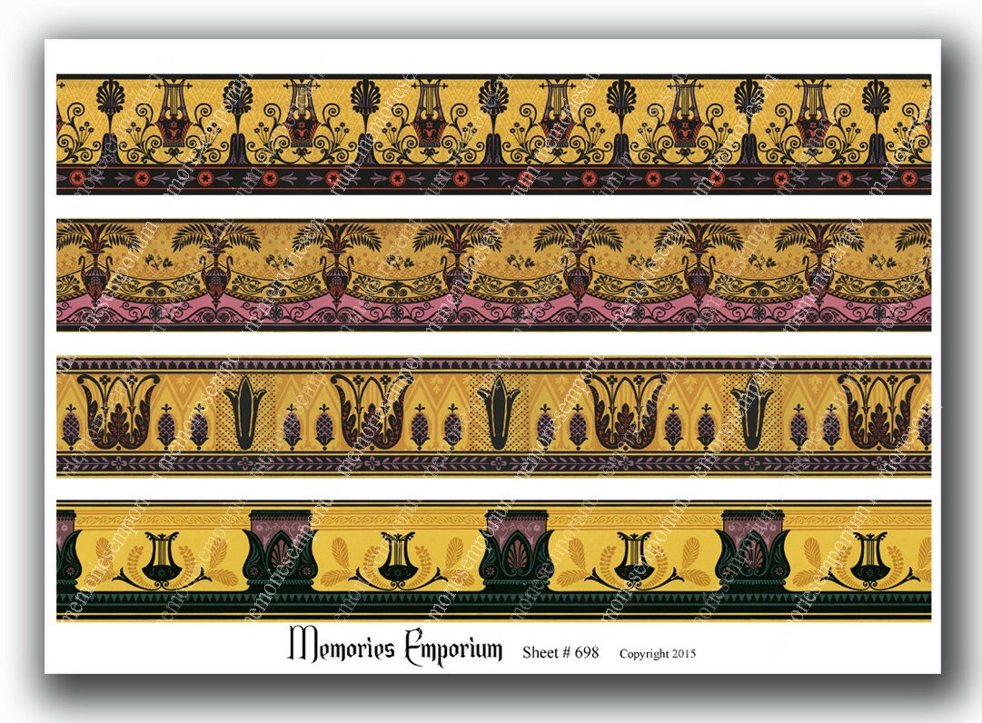 Georgian Regency Antique Grecian Borders for Decoupage Frames Edging ...