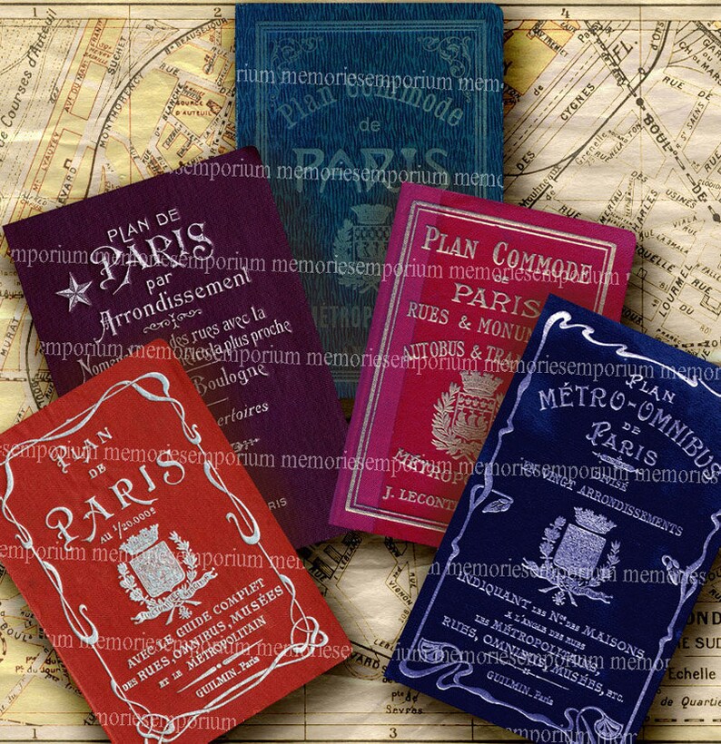 Old Paris Tourist Map Covers Vintage Parisian Street Road Maps - Etsy
