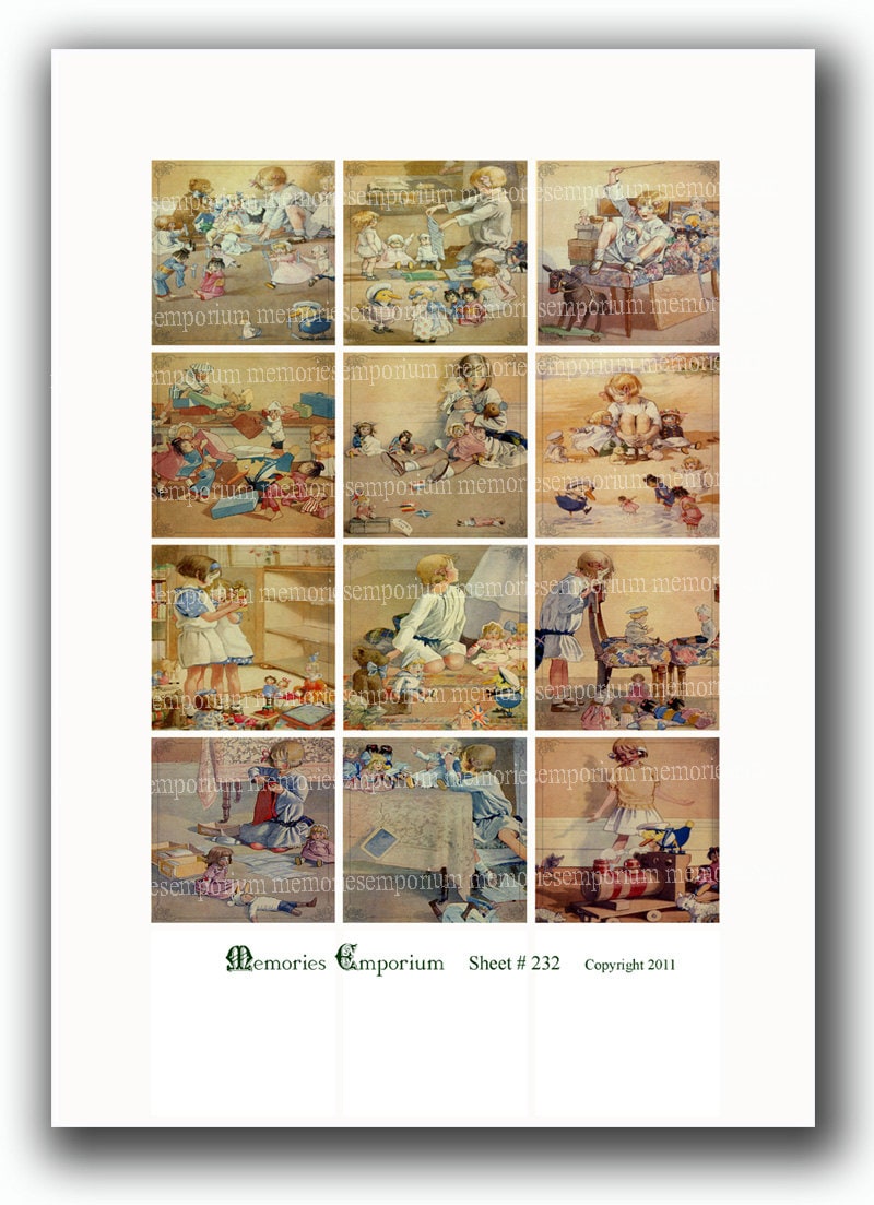 Childrens Story Book Illustrations Storybook 2 Inch Squares - Etsy UK