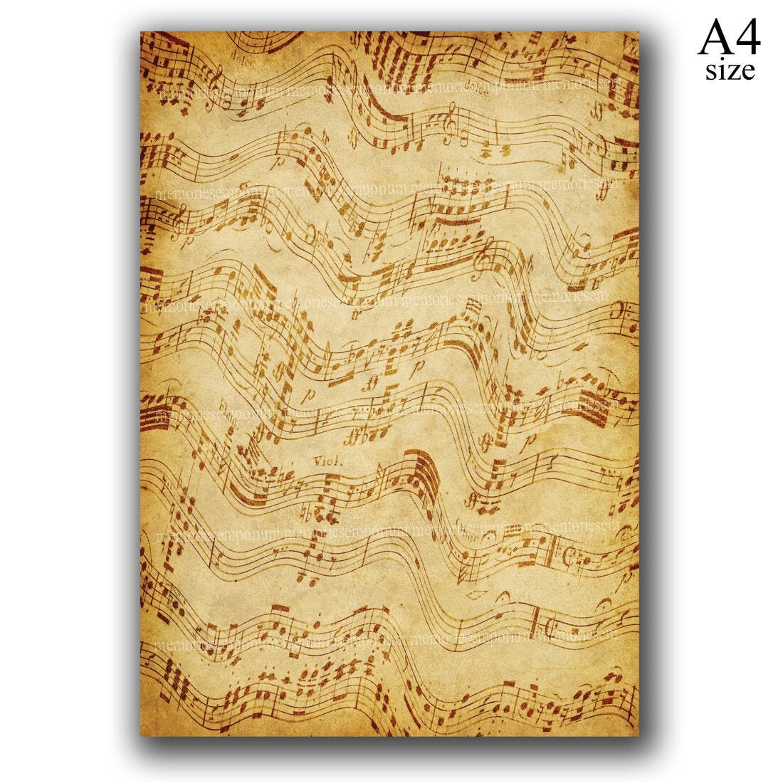 Printable Download Music Notes Shabby Chic Antique Ochres Aged ...