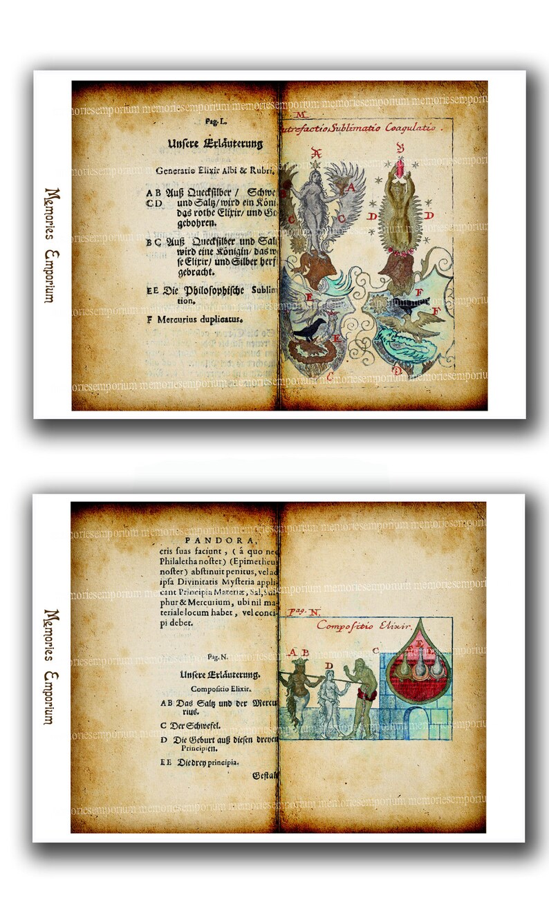 Junk Journaling Alchemy Pages Medieval Symbols Background Printable ...