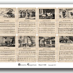 Nursery Rhymes Digital Paper Download Twinkle Twinkle Baa Baa Bo Peep ...